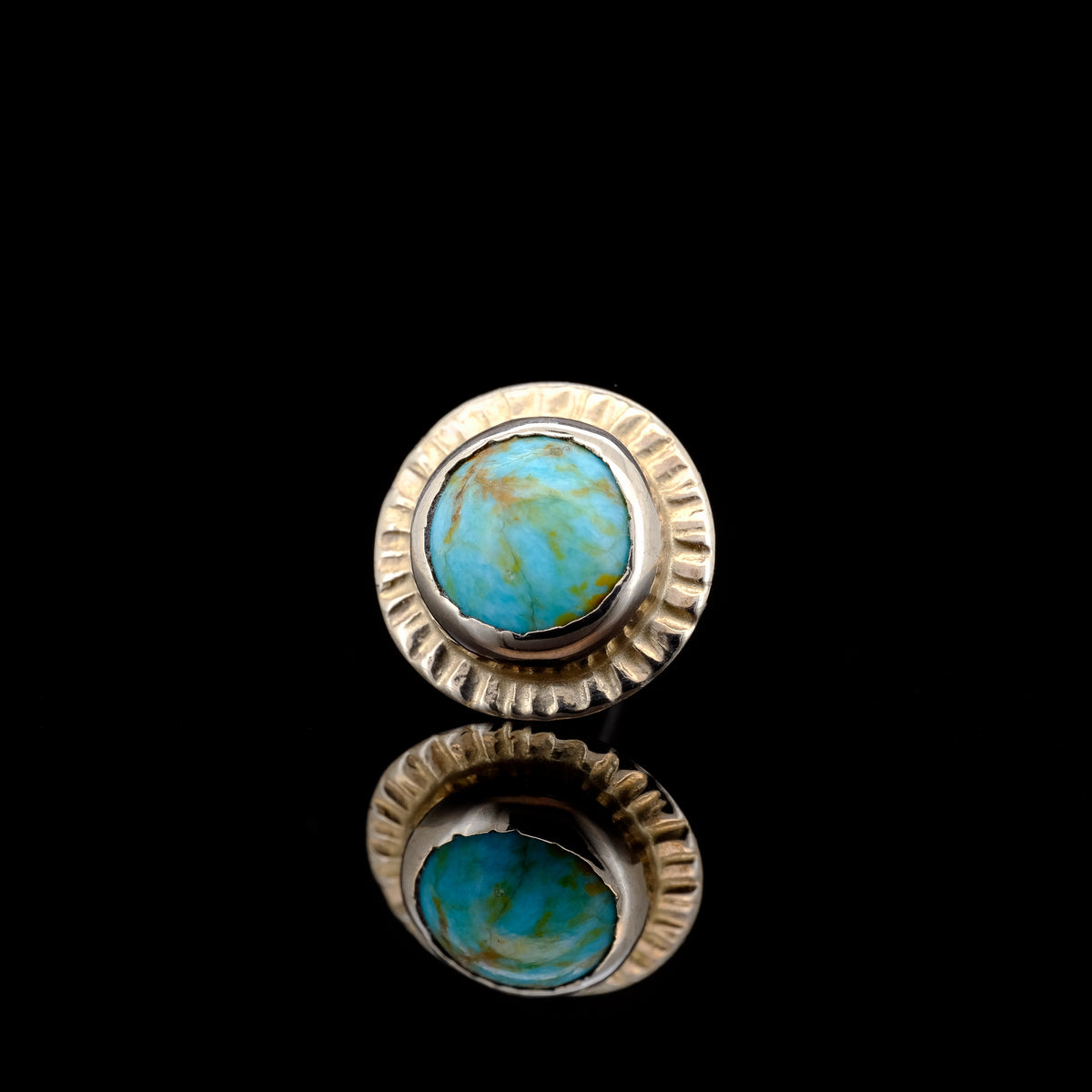 Sunrise - Tyrone Turquoise in 14kt White Gold - 14ga Threaded End ...