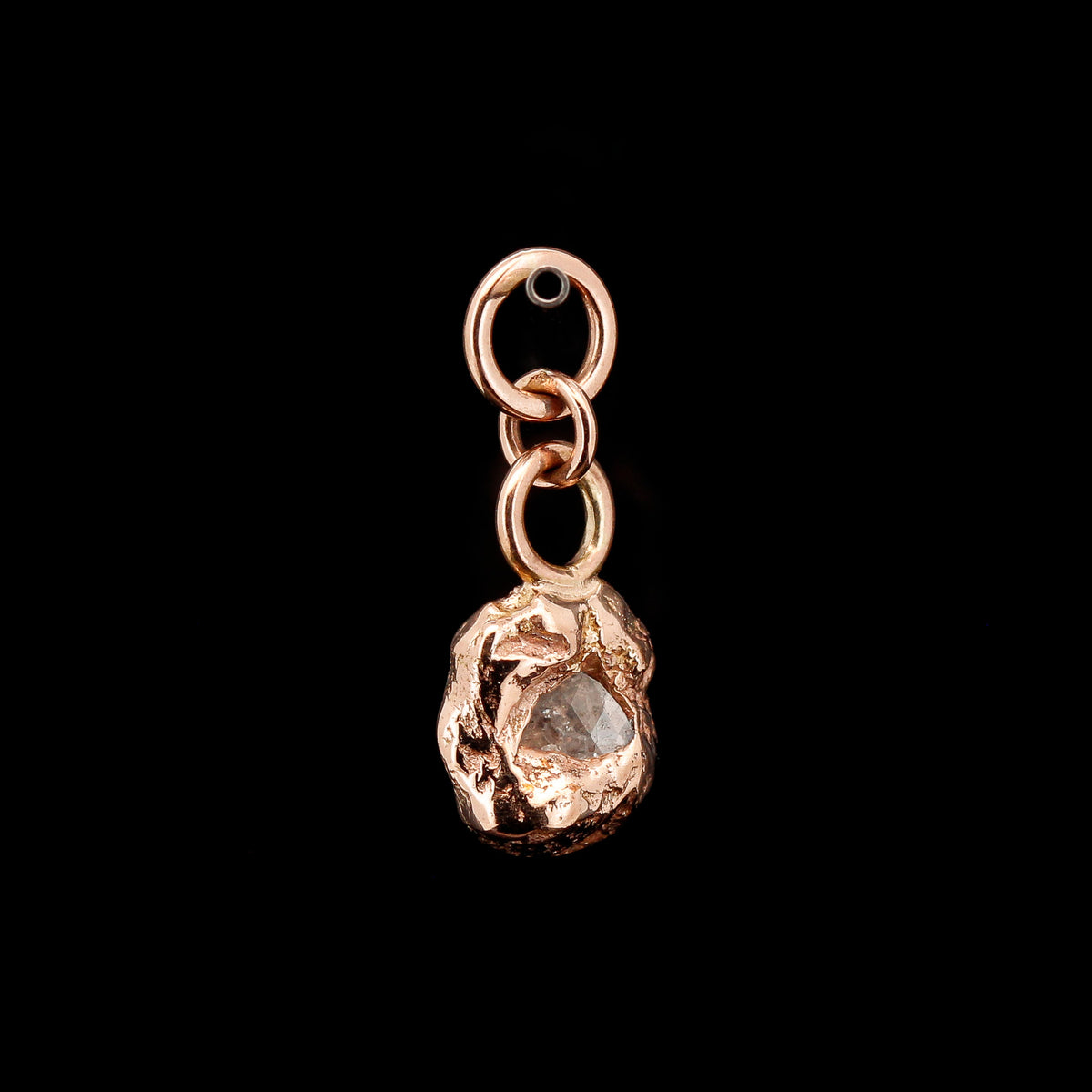 Diamond in 14kt Rose Gold Asteroid Charm – Dendrite